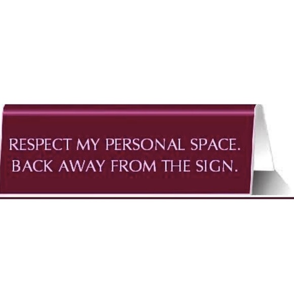 GetBullish | Office | Respect My Personal Space Fuchsia Pink Desk Sign ...